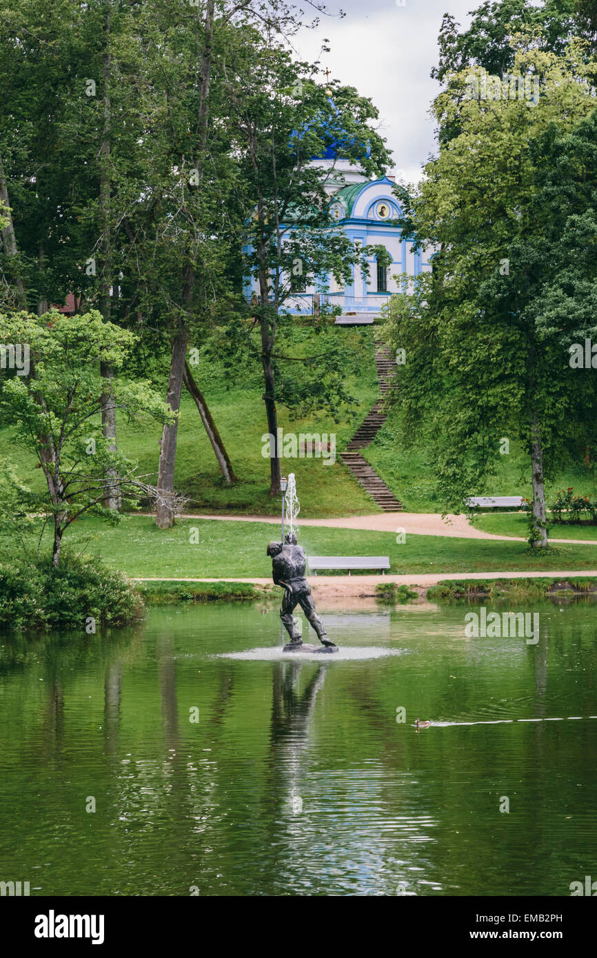 Cesis castle park, Cesis, Latvia in summer with Christ Transfiguration ...