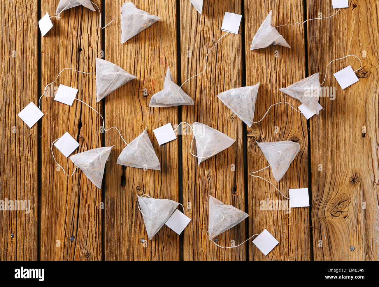 Jasmine tea bags on wood Stock Photo - Alamy