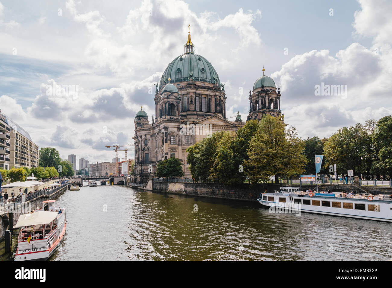 River Spree with Berlin Cathedral on left side, Berlin, Germany Stock ...