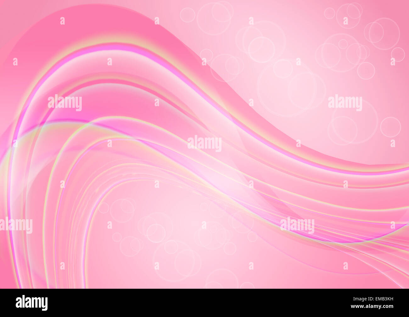 Pink shiny background with transparent waves and circles Stock Photo ...