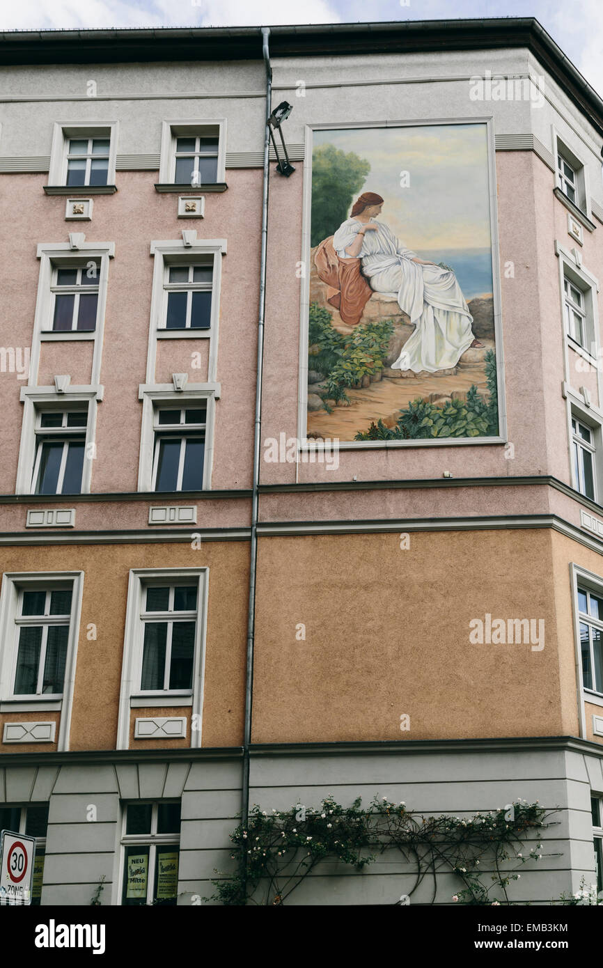 Wall mural on facade of building in Mitte,Berlin, Germany Stock Photo ...