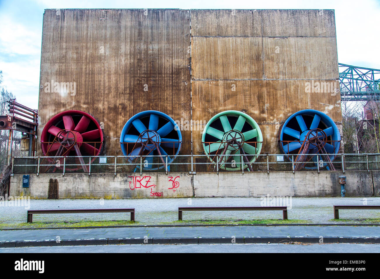 Former steel works in Duisburg, Germany, today a "Lanschaftspark ...