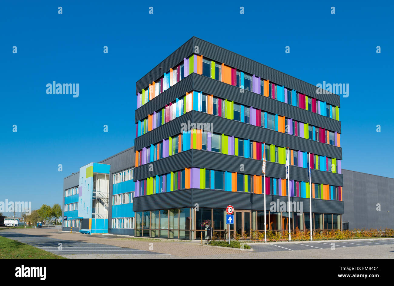 modern exterior of a colorful office building in the netherlands Stock ...