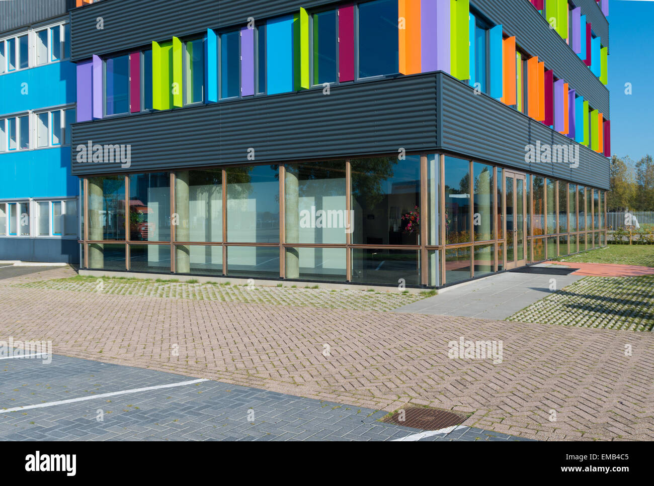 modern exterior of a colorful office building in the netherlands Stock ...