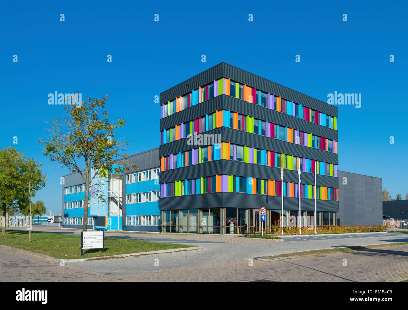 modern exterior of a colorful office building in the netherlands Stock ...