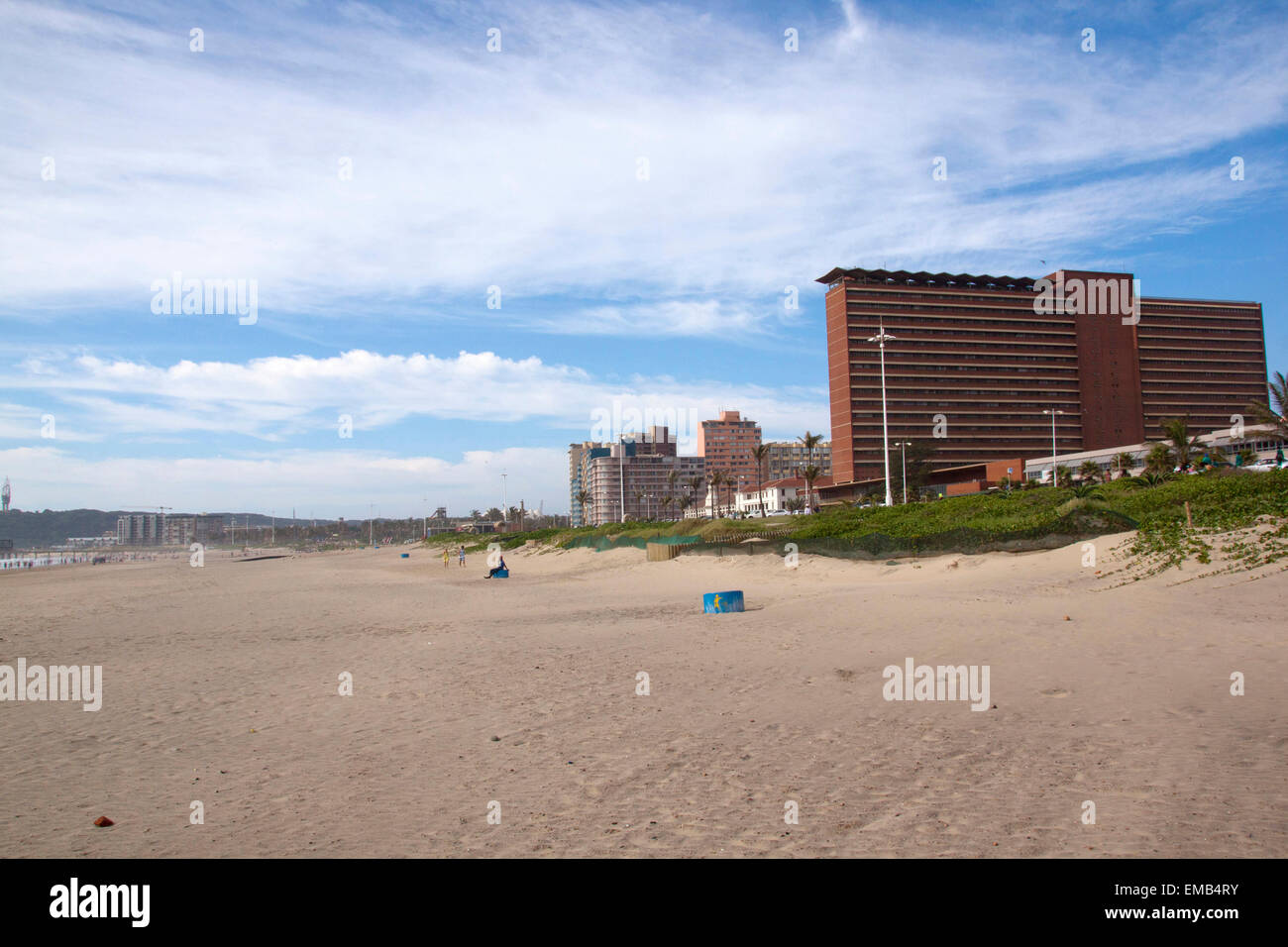 Many unknown early morning beach goers on Addington Beach in Durban ...
