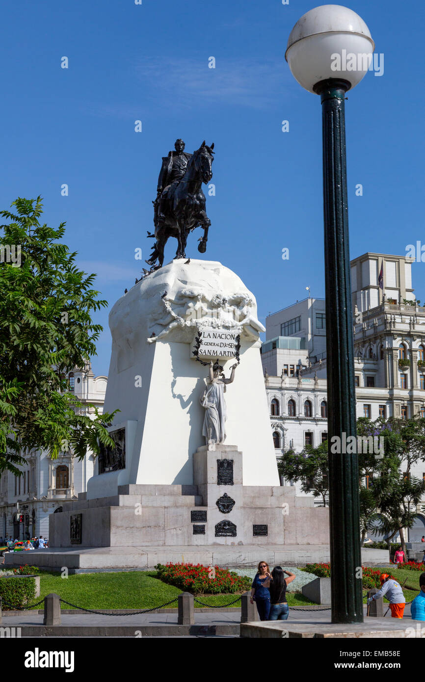 Lima, Peru. Equestrian Statue of Jose de San Martin, Peruvian National ...