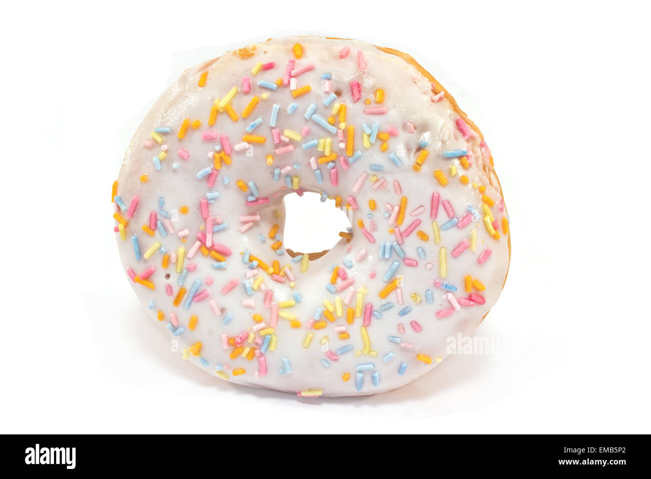 Donut with sprinkles isolated on white Stock Photo - Alamy