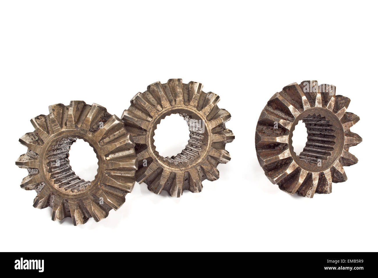 Old metal cogs isolated on white Stock Photo - Alamy