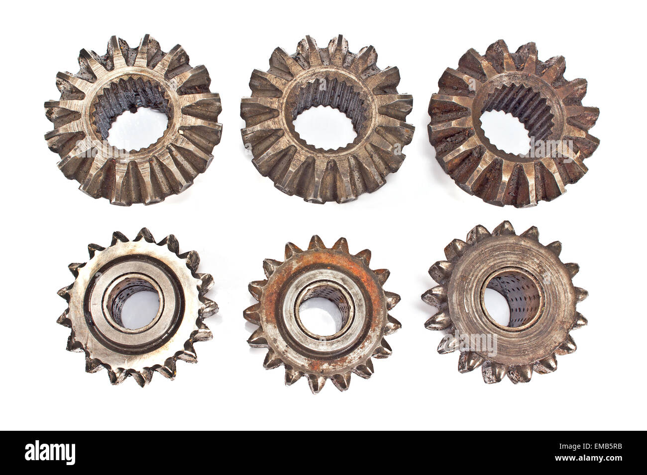 Old metal cogs isolated on white Stock Photo - Alamy