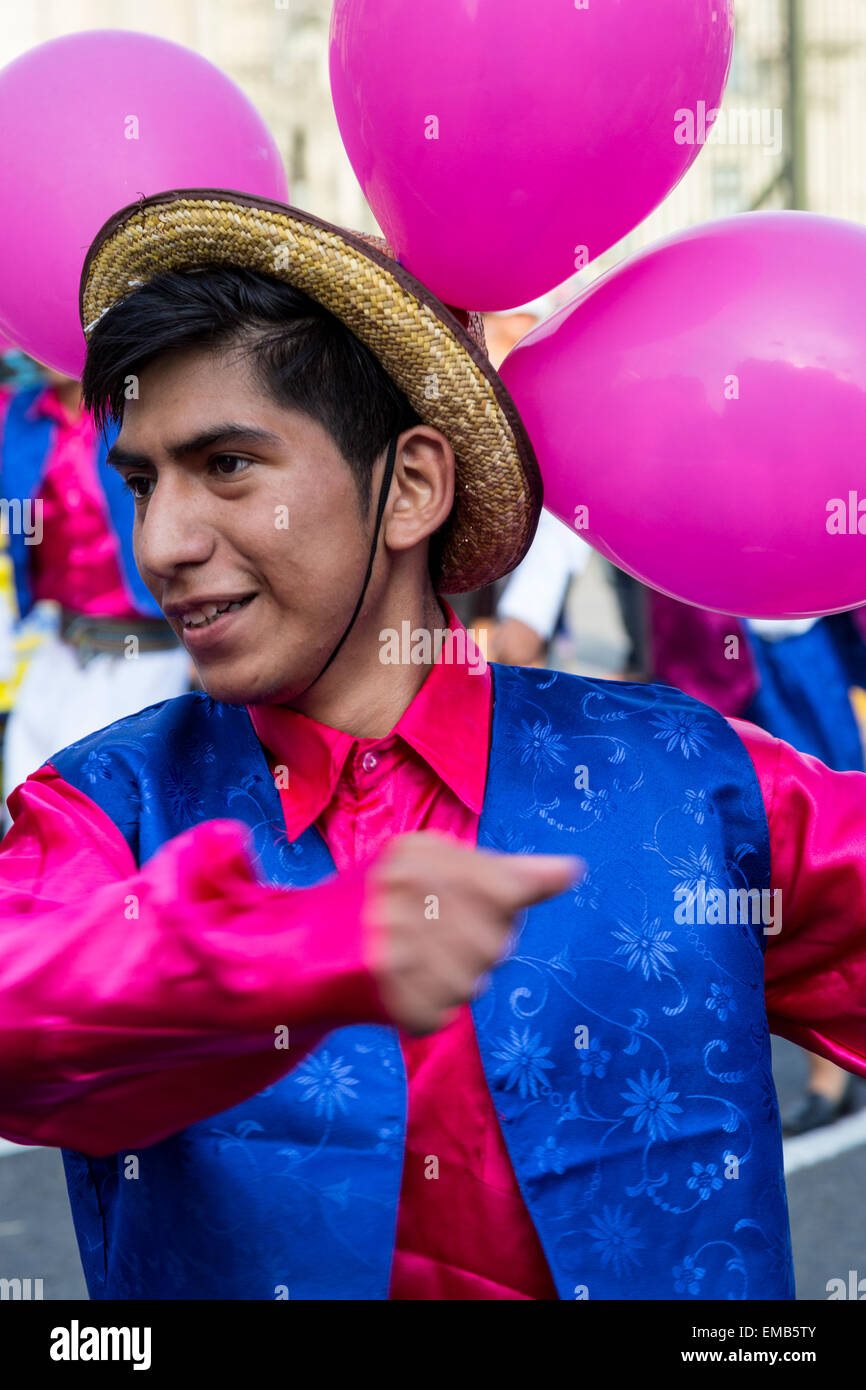 Lima, Peru. Young Peruvian Man Marching in an Andean Cultural Parade ...