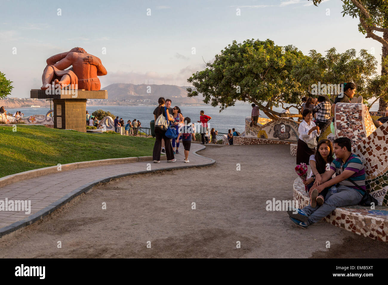 Peru, Lima. Love Park (Parque del Amor). Sculpture "The Kiss" (El Beso ...
