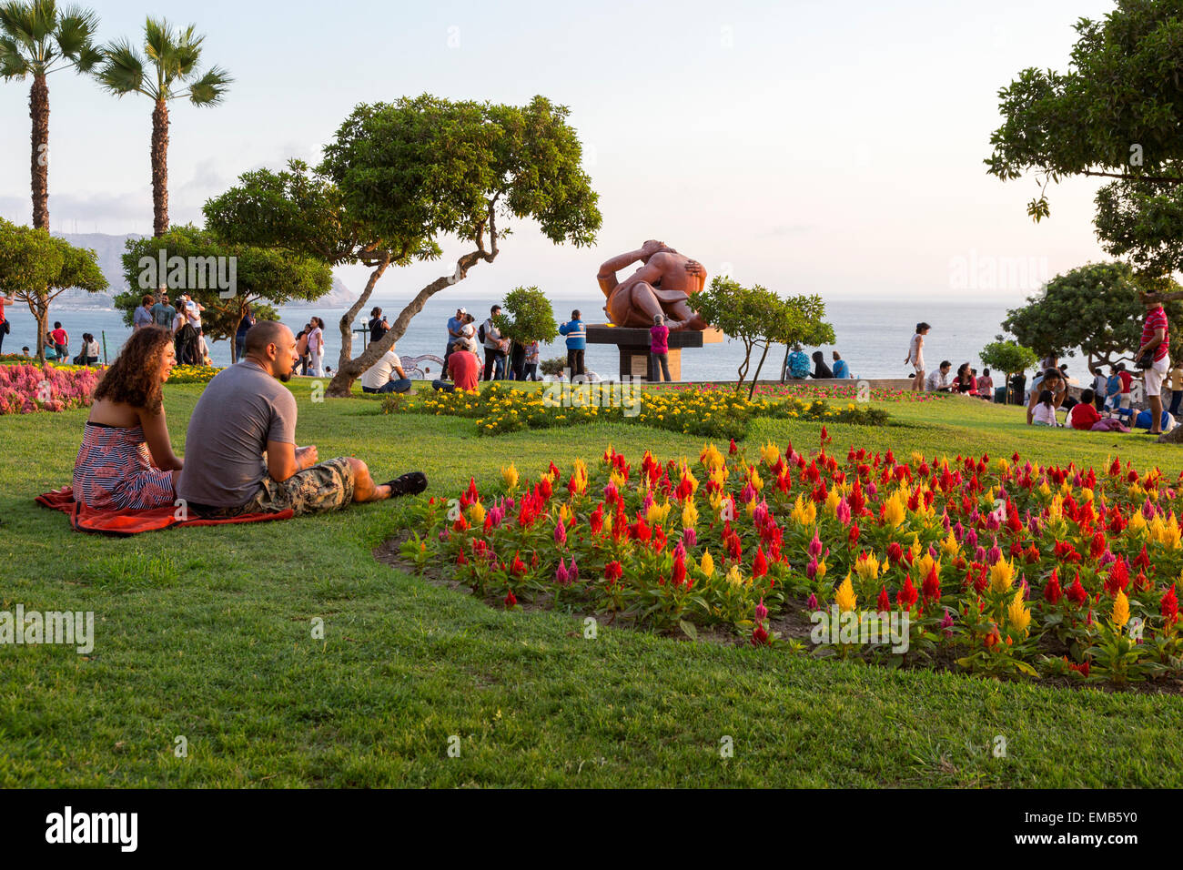 Peru, Lima. Love Park (Parque del Amor). Sculpture "The Kiss" (El Beso ...