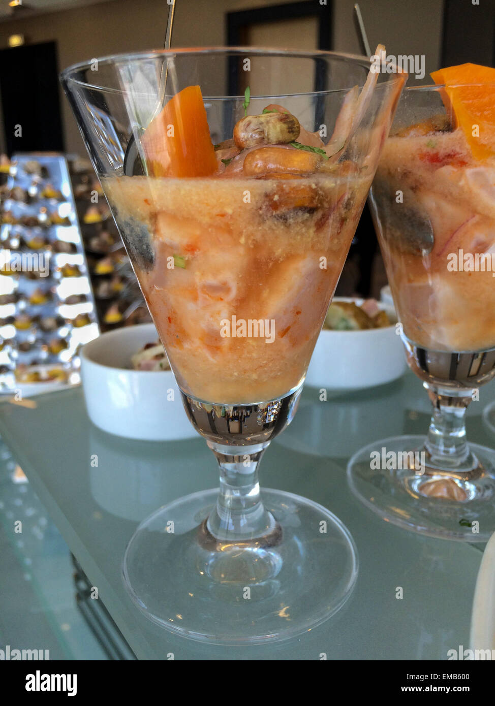 Peru. Peruvian Cuisine. Ceviche, Fresh raw fish cured in citrus juices ...