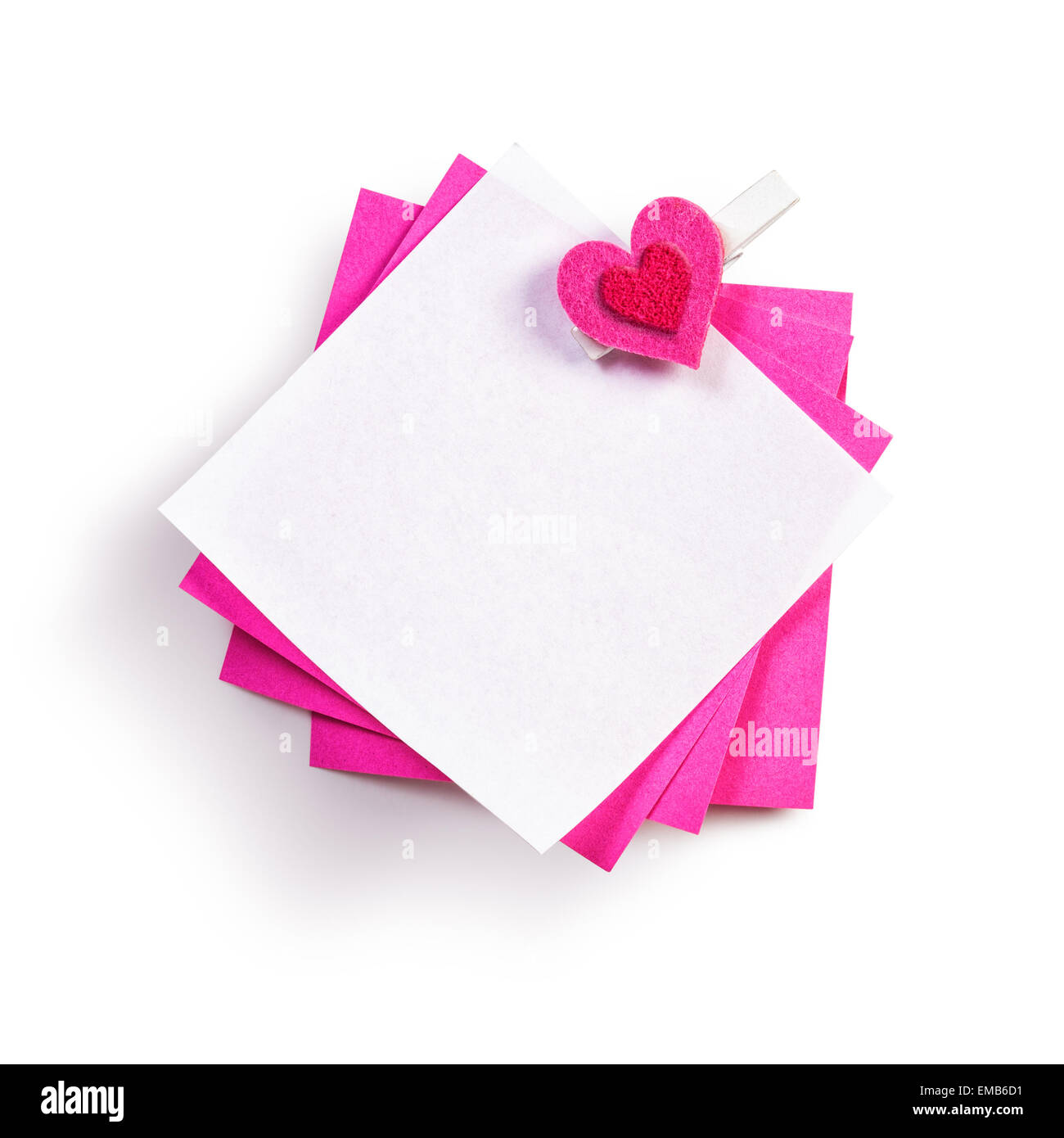 Notepad with heart isolated on white background. Bulletin board ...