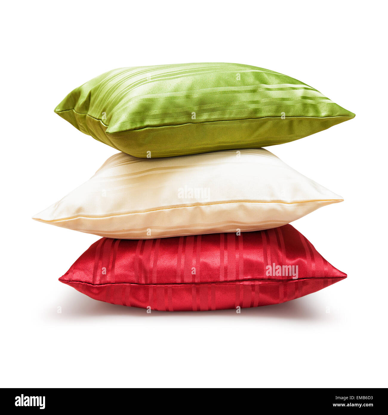 Pillows stack isolated on white background. Object with clipping path ...