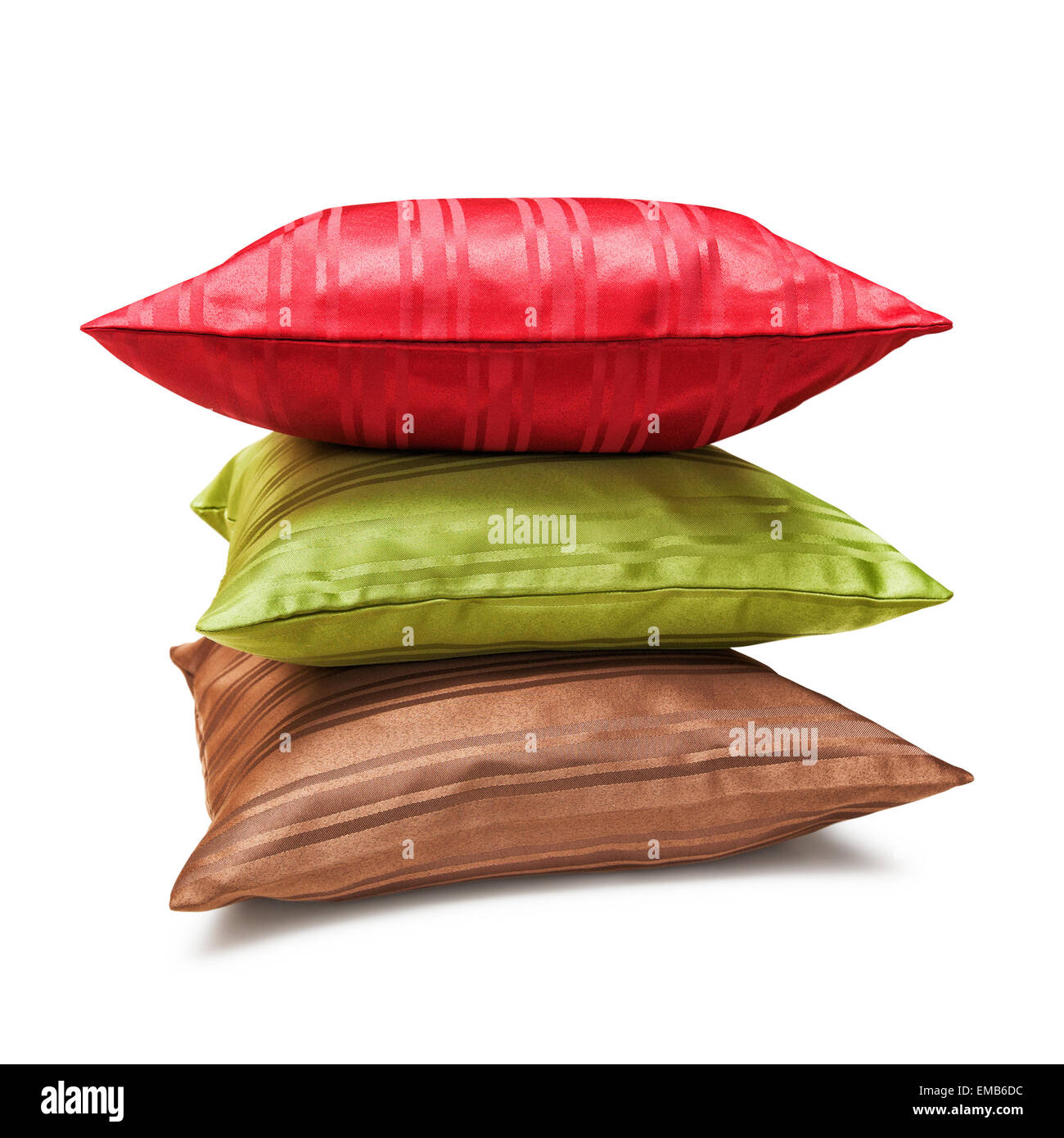 Silk pillows isolated on white background. Object with clipping path ...