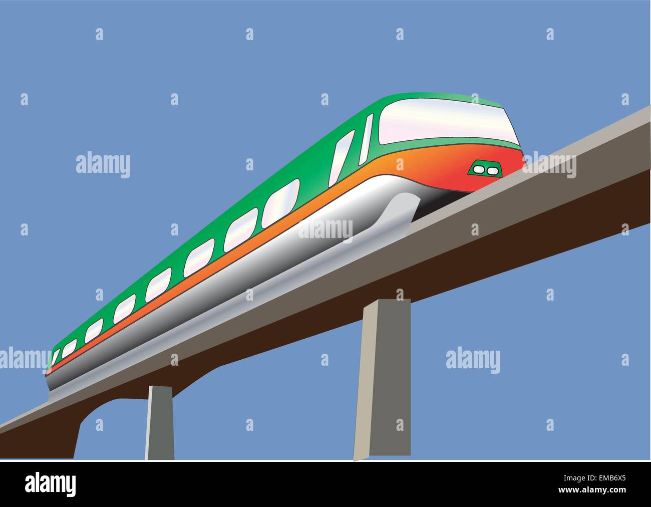 Monorail elevated railway track Stock Vector Images - Alamy