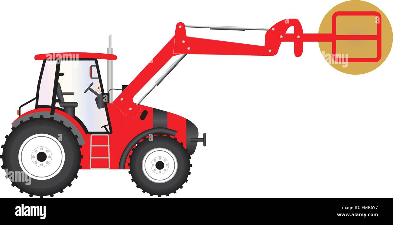 Red hay baler Stock Vector Images - Alamy