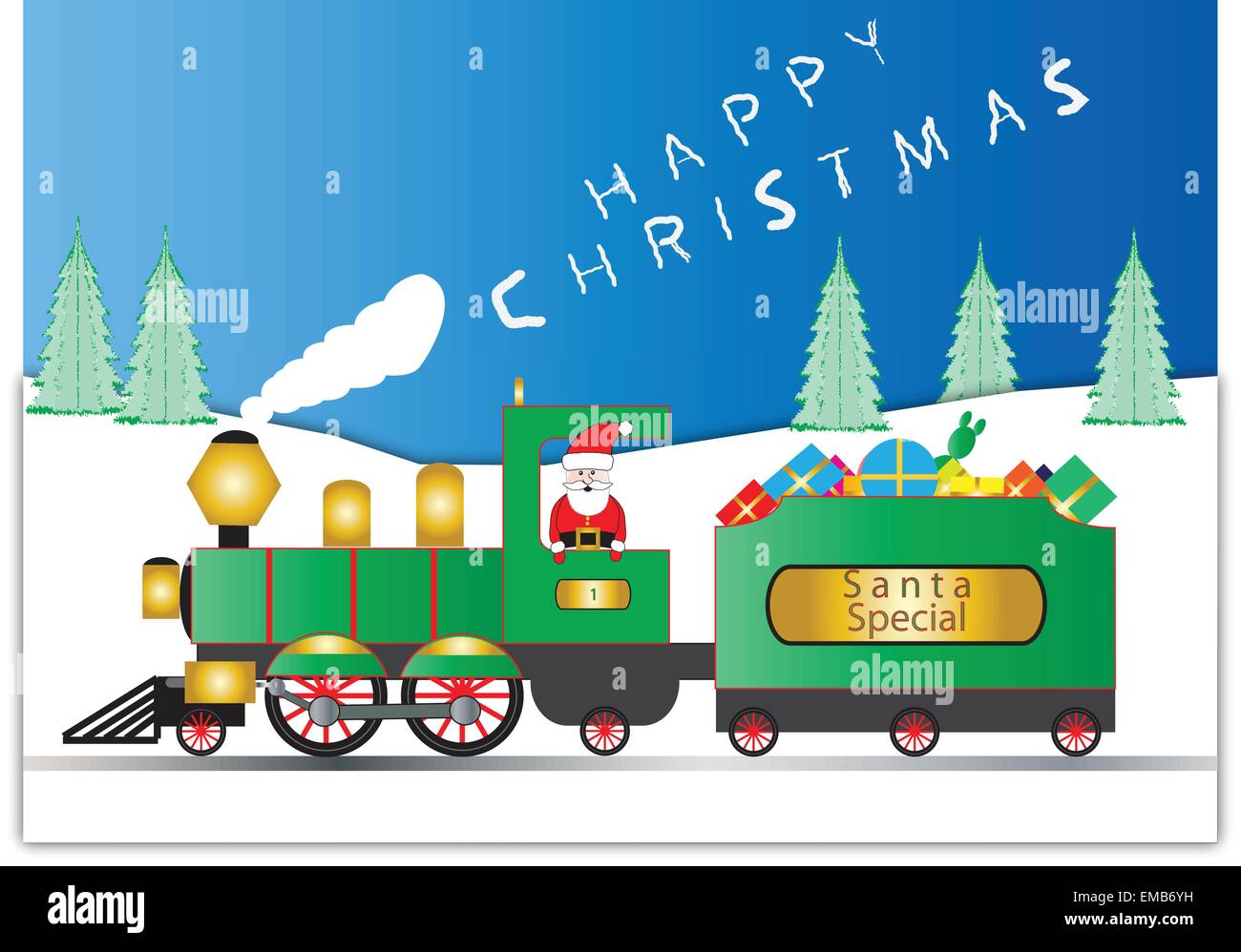 Santa special steam train Stock Vector Images - Alamy