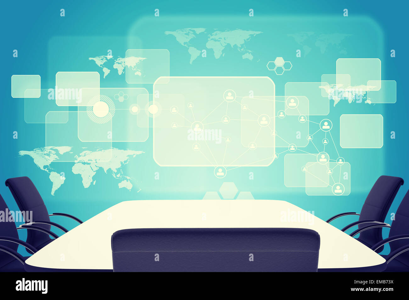 Abstract background with square shapes, world map and table Stock Photo ...