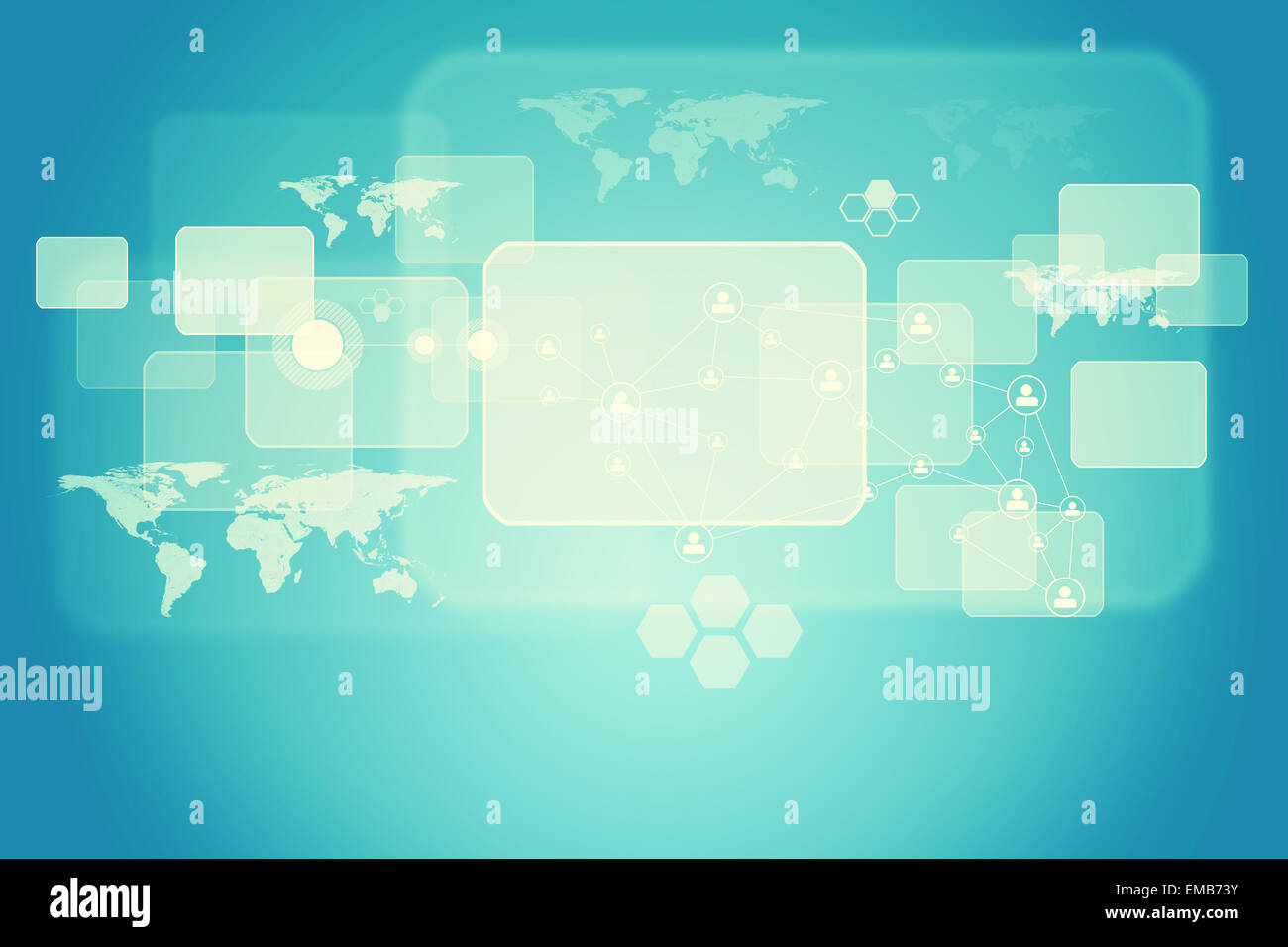 Abstract background with square shapes, world map Stock Photo - Alamy