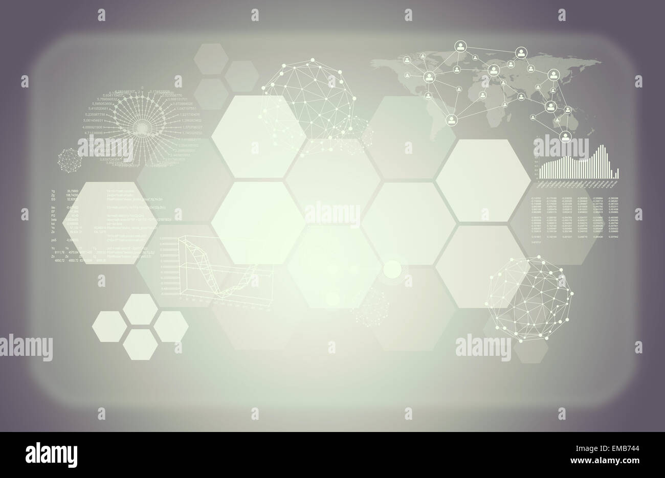 Colorless abstract background with graphical charts and geometric ...