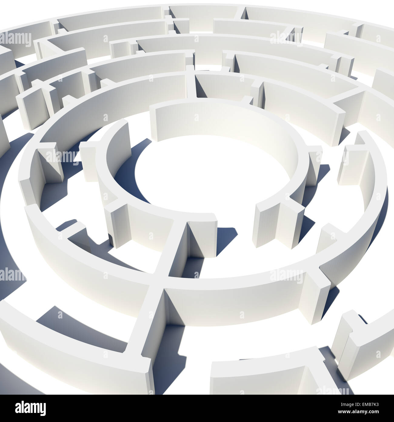 Top view of 3d model round labyrinth Stock Photo - Alamy