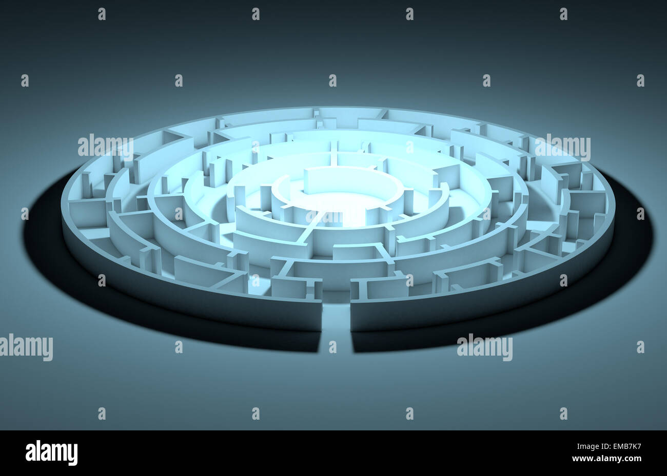 Illustration of round maze Stock Photo - Alamy