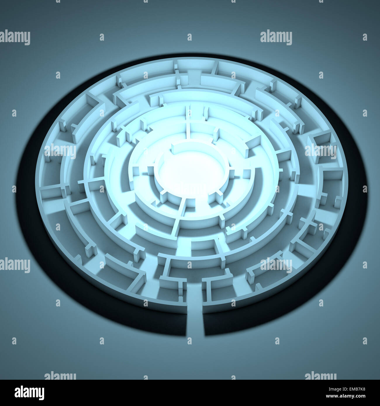 Round shape maze with same enter and exit Stock Photo - Alamy
