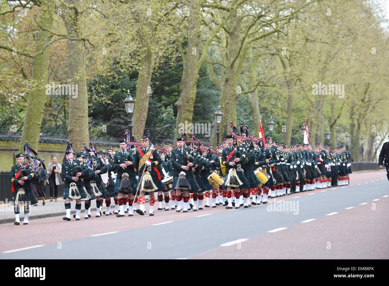 Green Park, London, UK. 19th April 2015. Three Canadian regiments ...