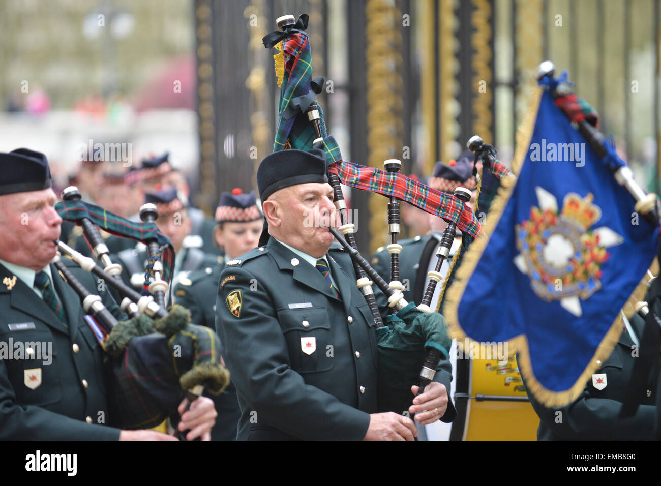 Green Park, London, UK. 19th April 2015. Three Canadian regiments ...