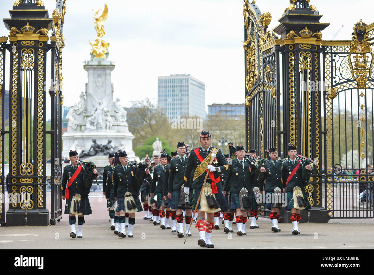 Green Park, London, UK. 19th April 2015. Three Canadian regiments ...