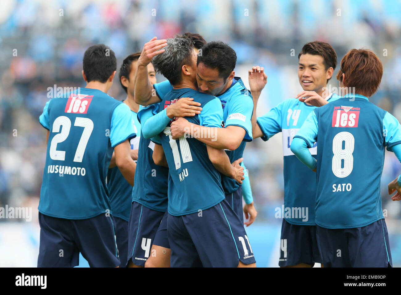 NHK Spring MitsuzawaFootball Stadium, Kanagawa, Japan. 19th Apr, 2015. FC/Yokohama FC team group ...