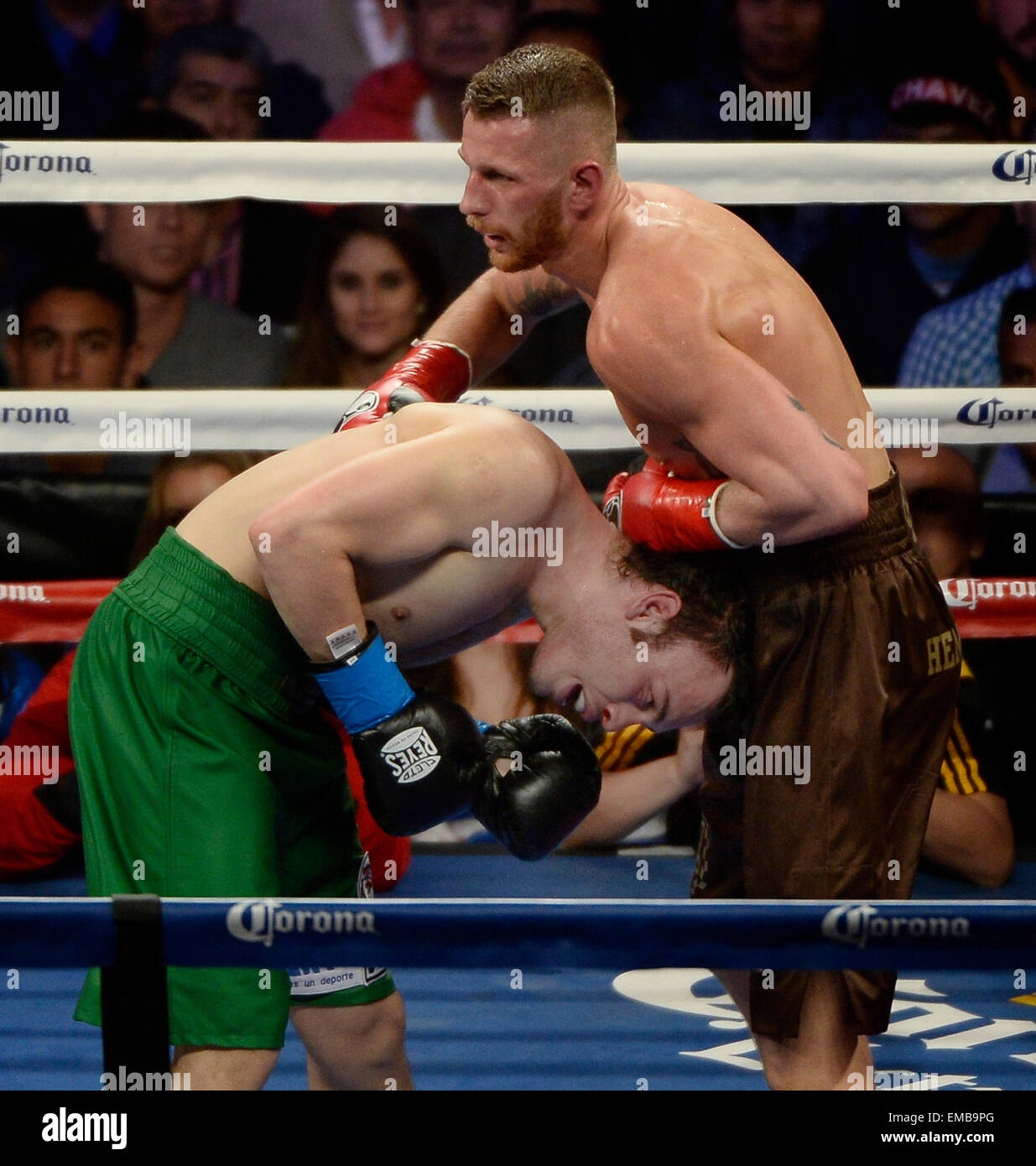 April 18.2015. Carson CA.(in Green trunks) Julio Cesar Chavez Jr only ...