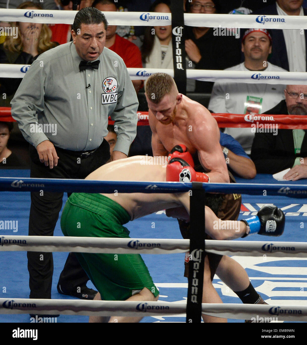 April 18.2015. Carson CA.(in Green trunks) Julio Cesar Chavez Jr only ...