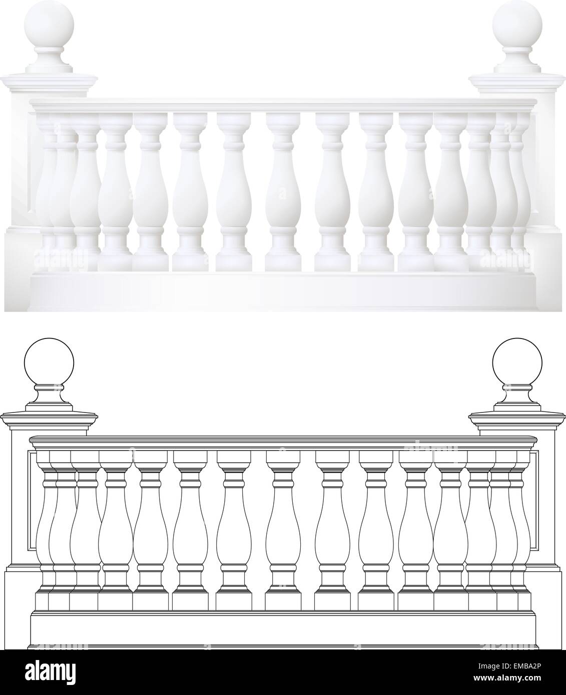 Outdoor and park elements : balustrade , decorative vase ,set of ...
