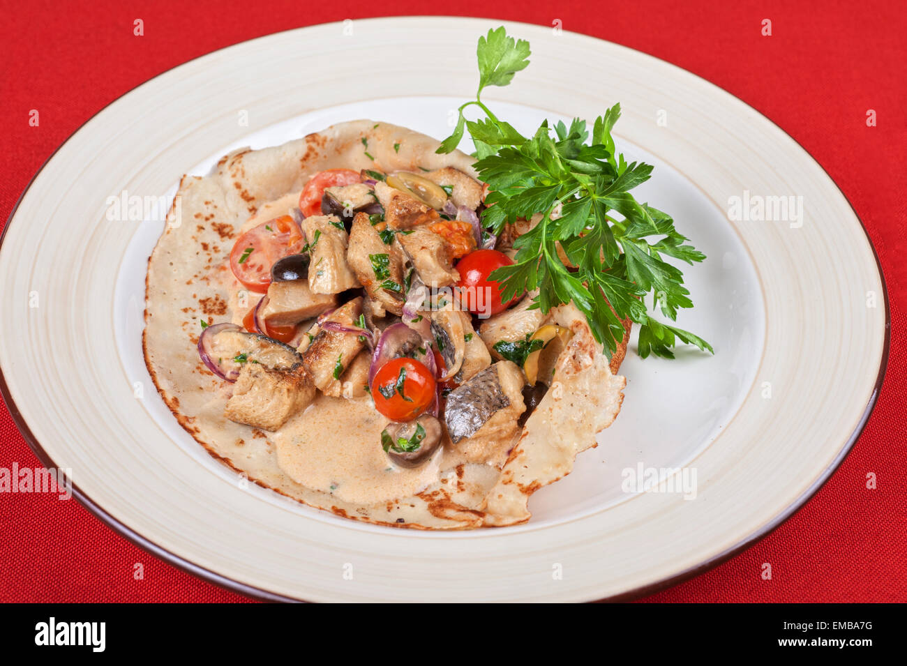 pled fish pancake Stock Photo - Alamy