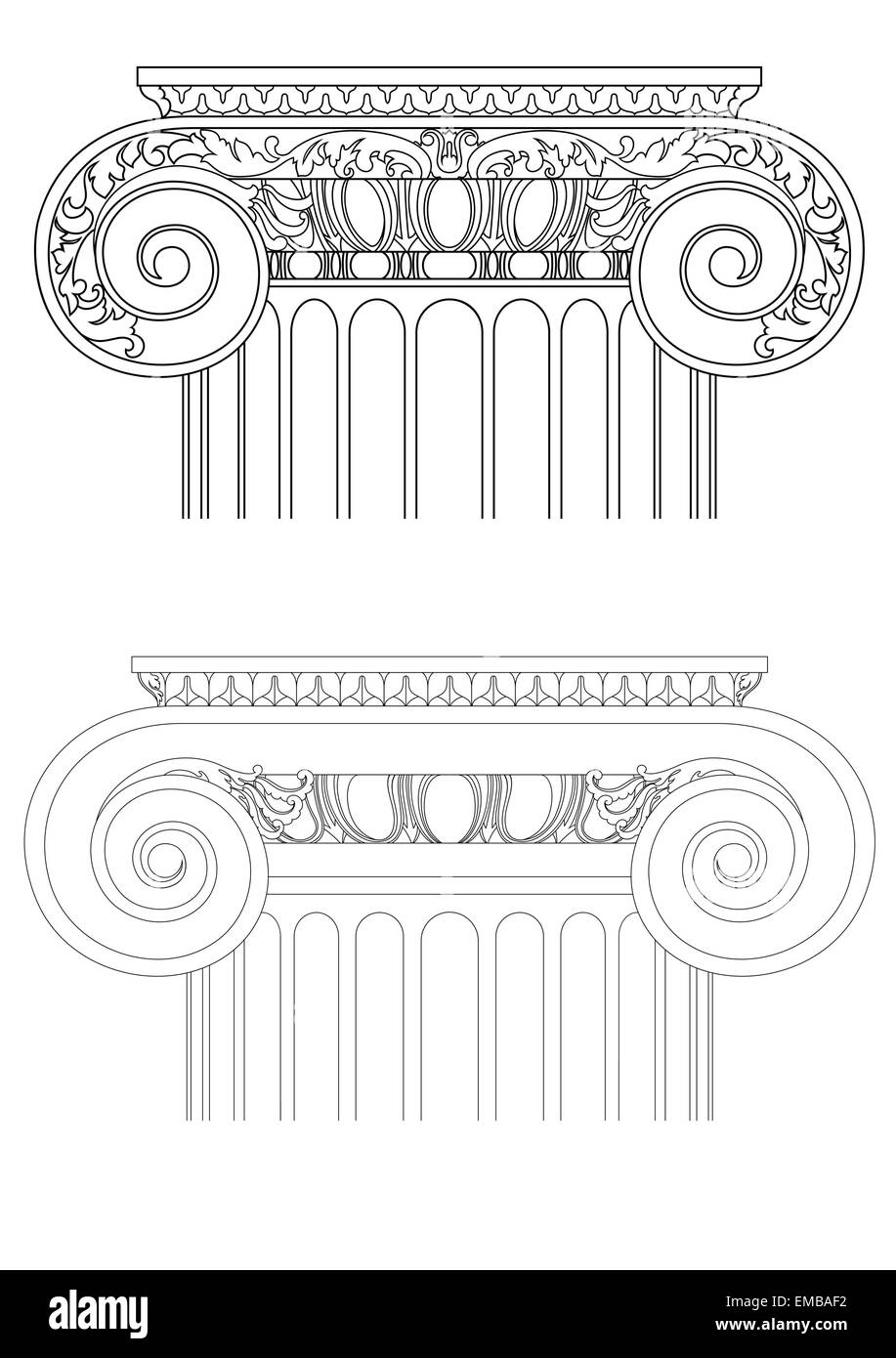 Capital base doric column Stock Vector Images - Alamy