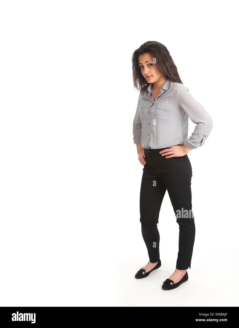 Beautiful young woman in office wear, ready for her first job. 16th ...