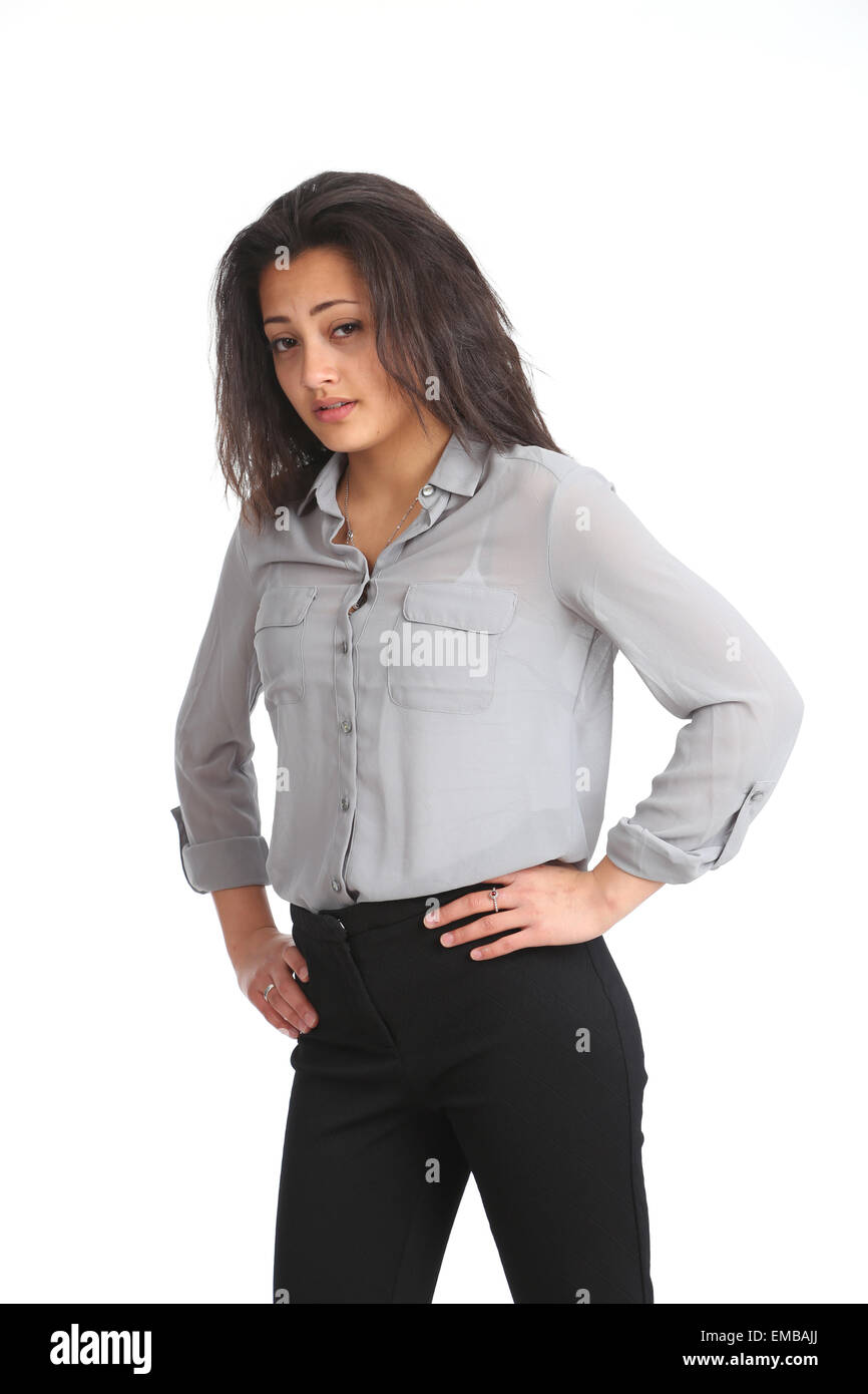 Beautiful young woman in office wear, ready for her first job. 16th ...