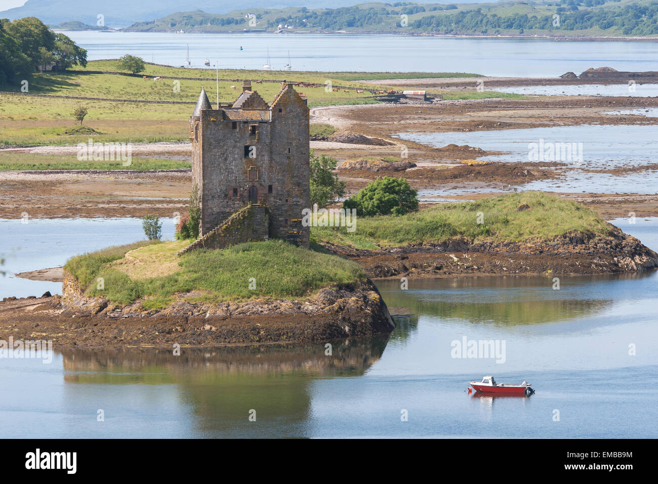 Small medieval castle on small island in loch linnhe argyll in the ...