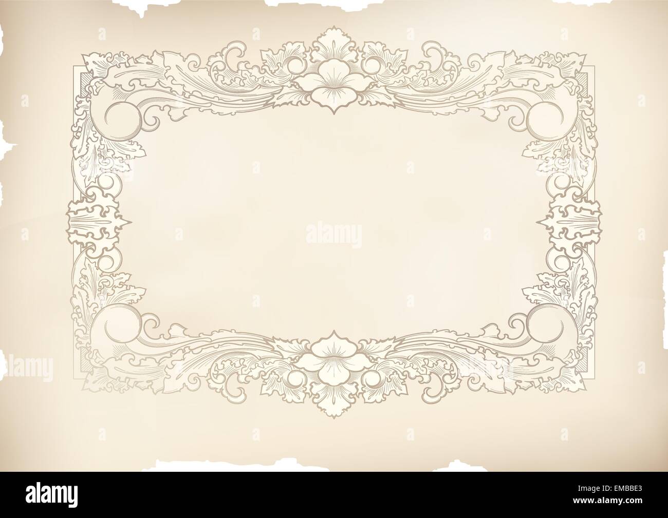 Vintage frame old paper,vector drawing Stock Vector Image & Art - Alamy