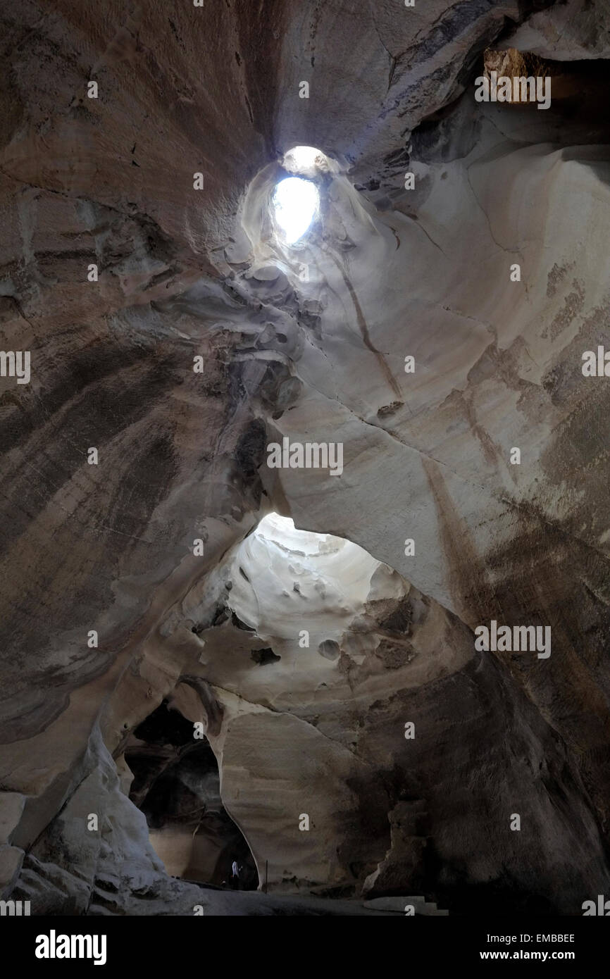 Interior view of the Bell Cave at the Beit Guvrin-Maresha National Park ...
