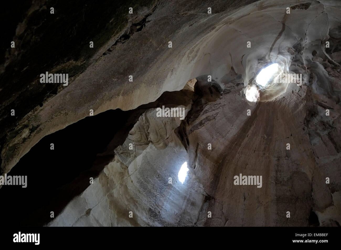 Interior view of the Bell Cave at the Beit Guvrin-Maresha National Park ...