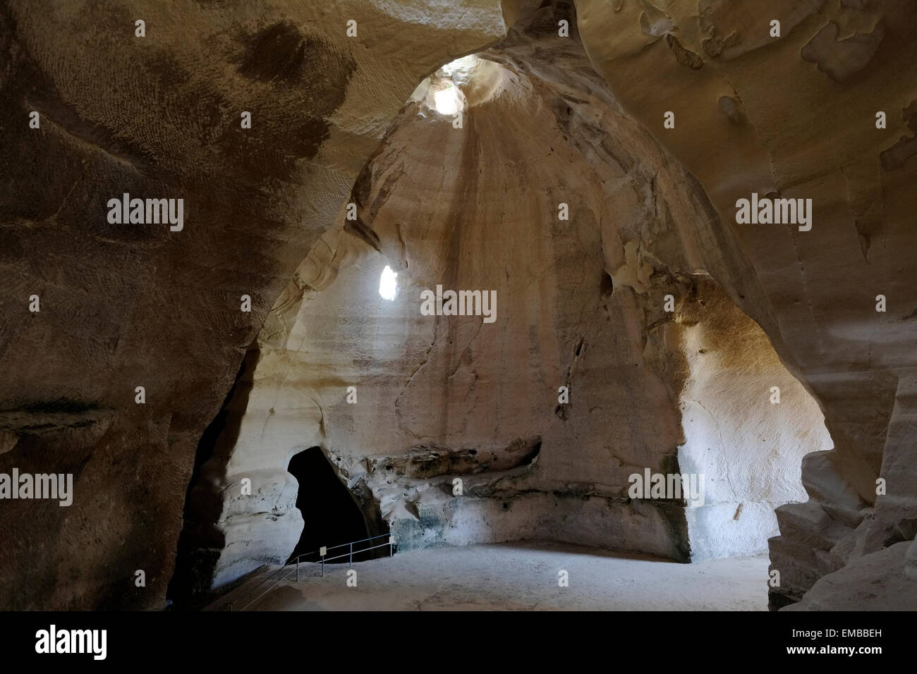 Interior view of the Bell Cave at the Beit Guvrin-Maresha National Park ...