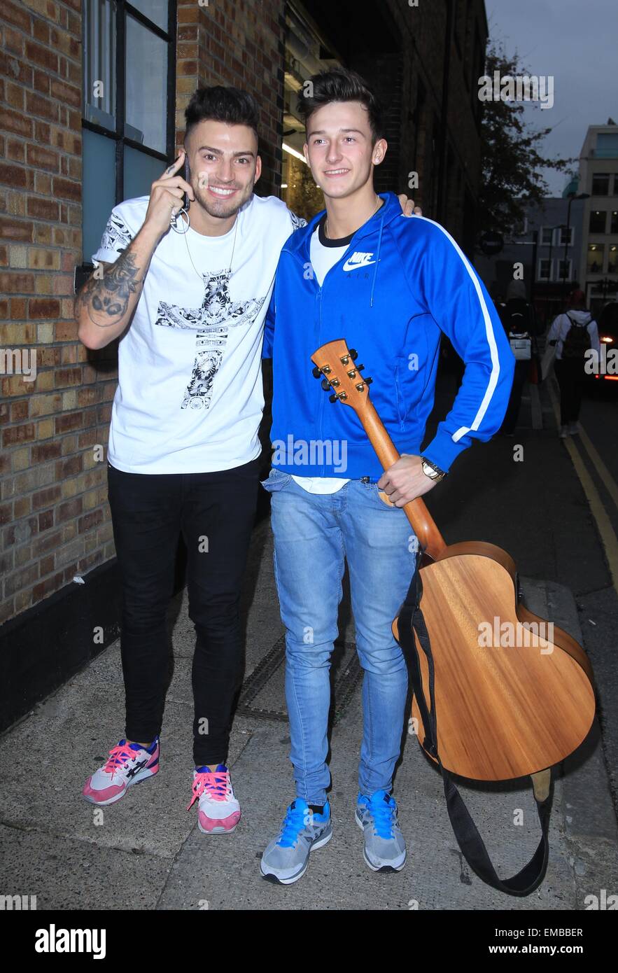 'X Factor' contestants leave a rehearsal studio Featuring: jake ...