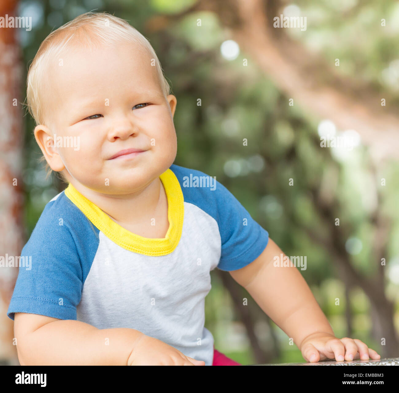 Cute caucasian baby outdoor portrait Stock Photo - Alamy