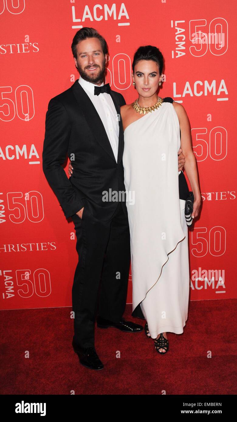 Los Angeles, CA, USA. 18th Apr, 2015. Elizabeth Chambers, Armie Hammer ...