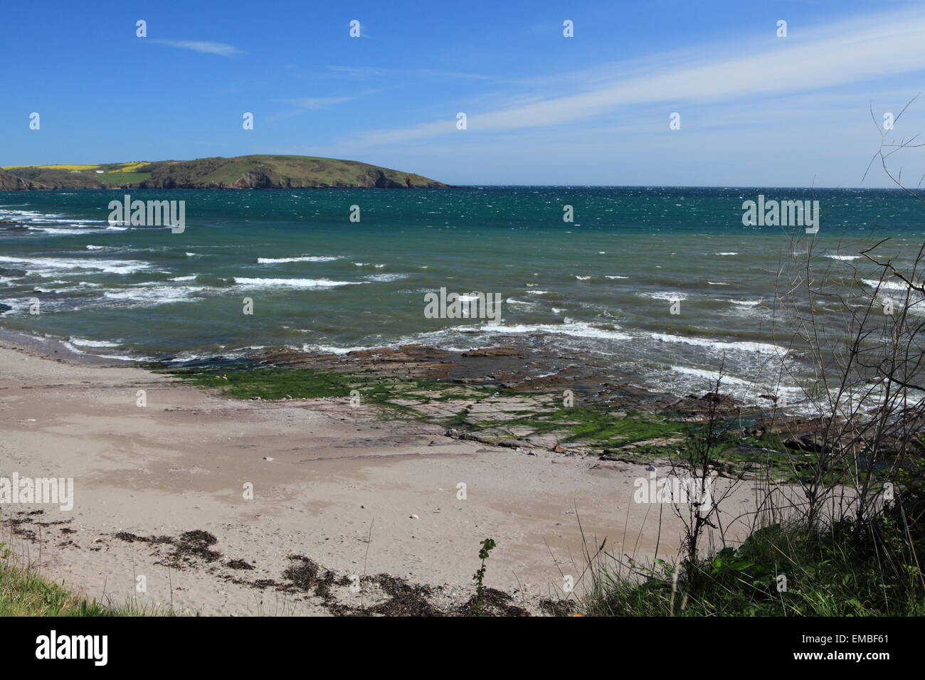 Glorious blustery spring day, Wembury bay, Devon, England, UK Stock ...